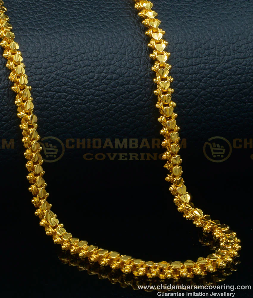 Buy Heart Design One Gram Gold Short Chain Designs for Female