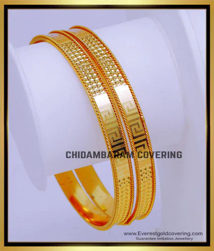 Buy Elegant Simple One Gram Gold Fancy Bangles Design