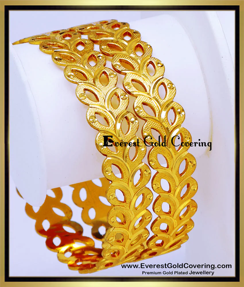 Buy 1 Gram Gold Bangles Daily Wear Leaf Bangles Gold