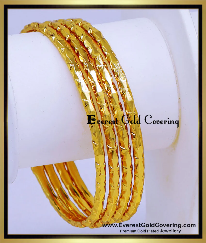 Buy Latest Diamond Cut Regular Use Impon Bangles Set