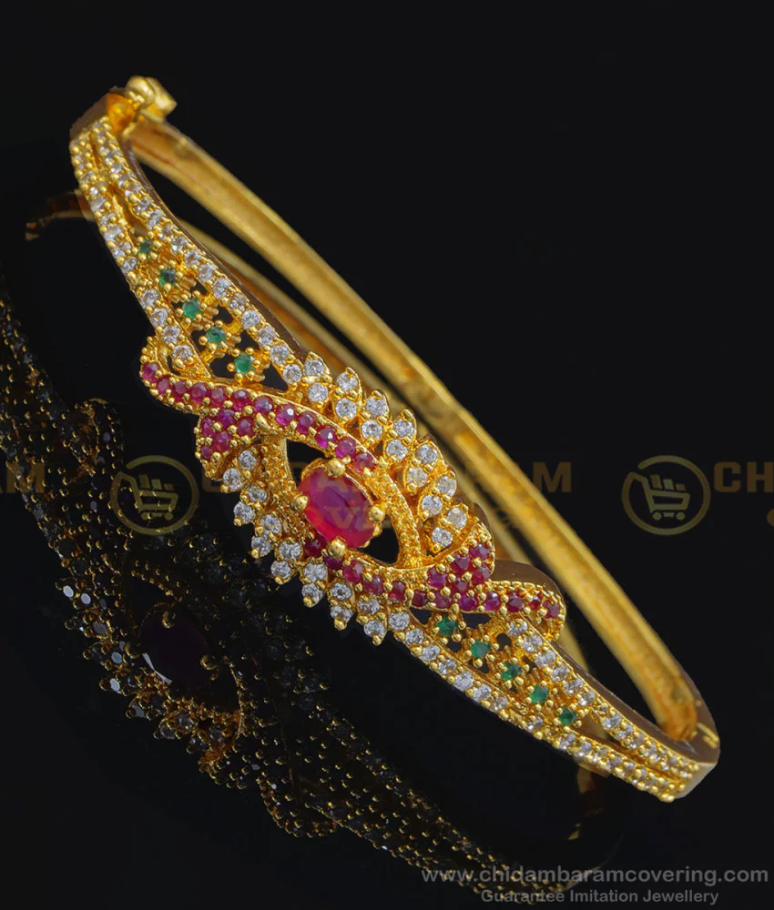 Buy Elegant Party Wear American Diamond Multi Stone One Gram Gold ...