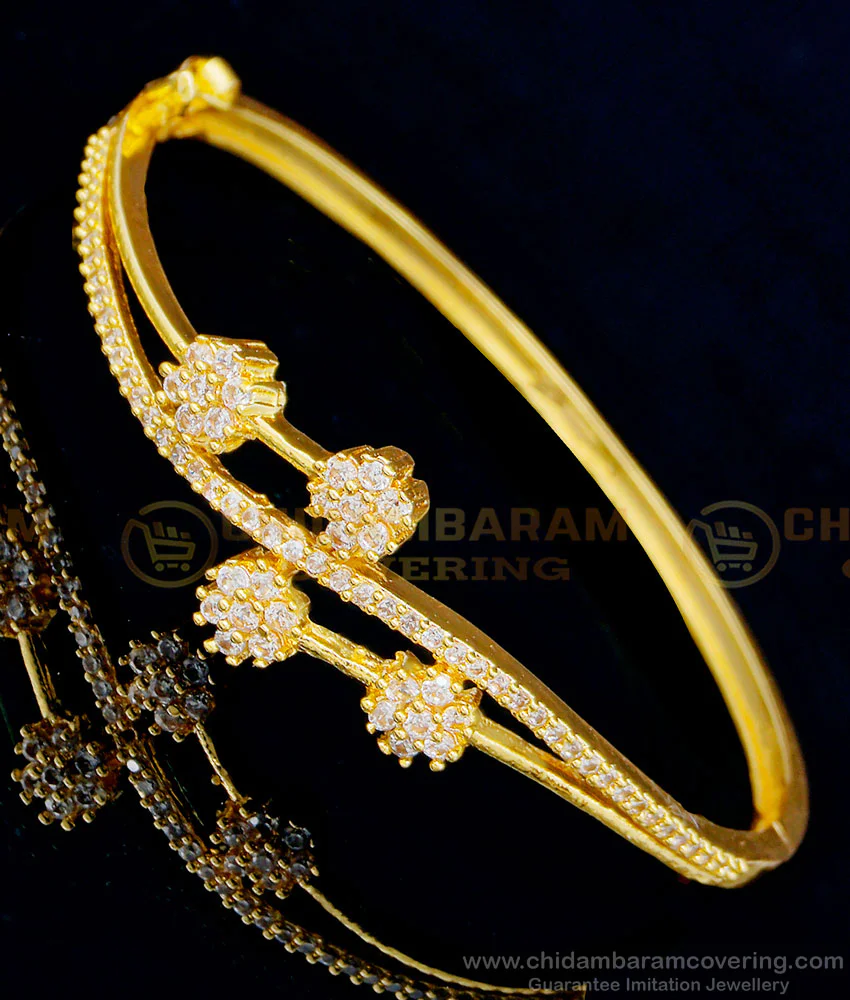 Buy Modern Charm Gold Bracelet Pattern White Stone Bracelet Online