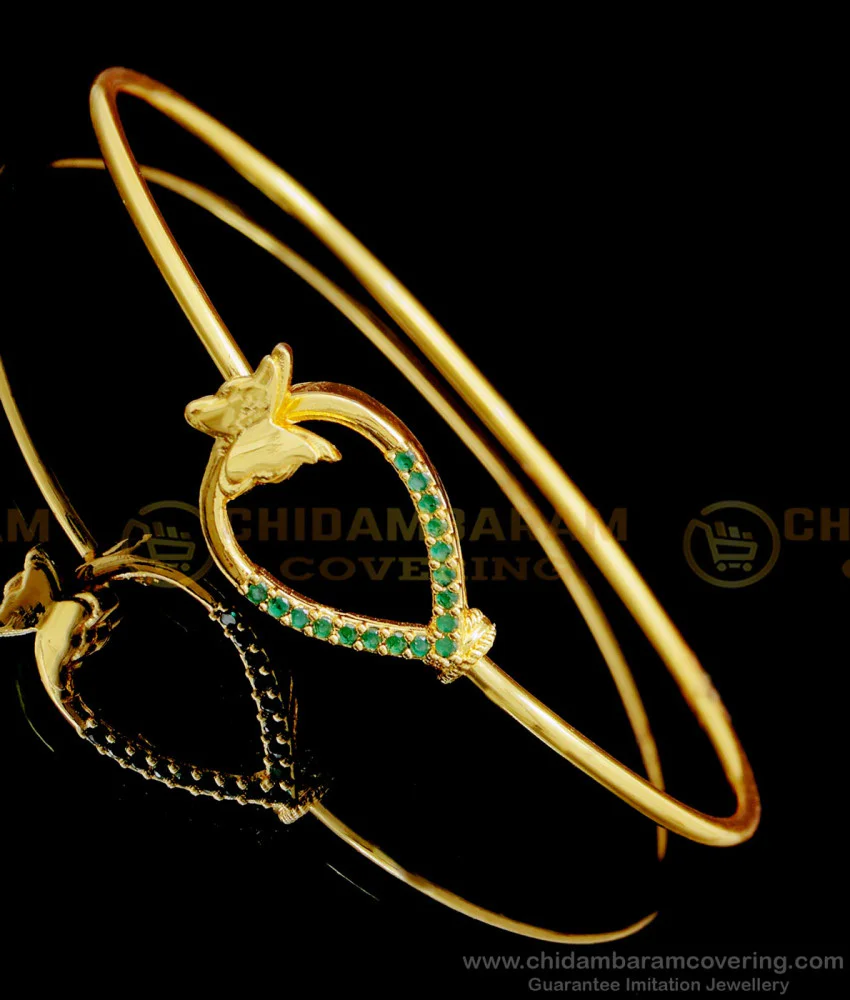 Buy 1 Gram Gold Plated Emerald Stone Bracelets for Ladies