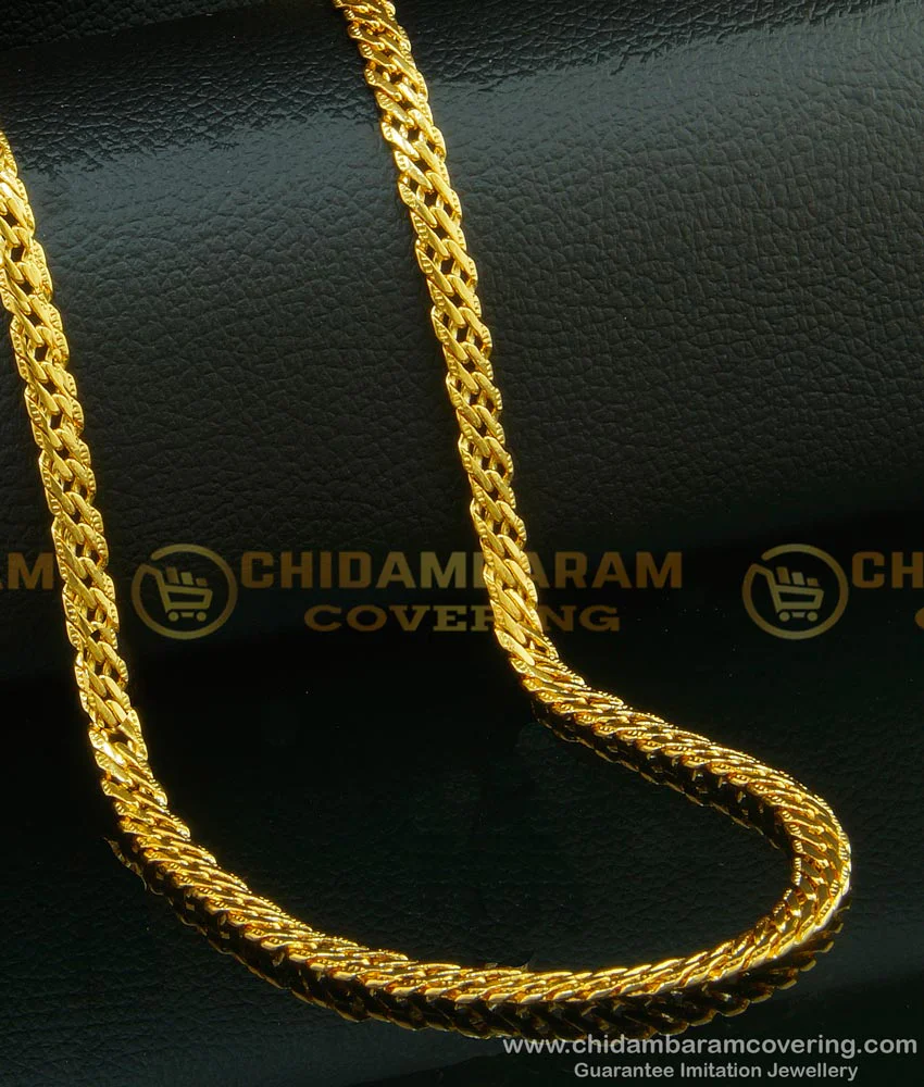 Buy Gold Plated Party Wear Broad Thick Designer Gold Long Chain for Men