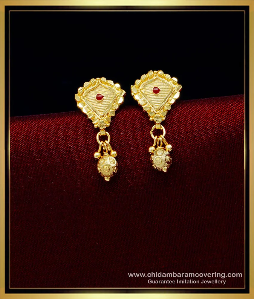 Buy Latest Small Daily Use Kammal Design Forming Gold Earrings Best ...