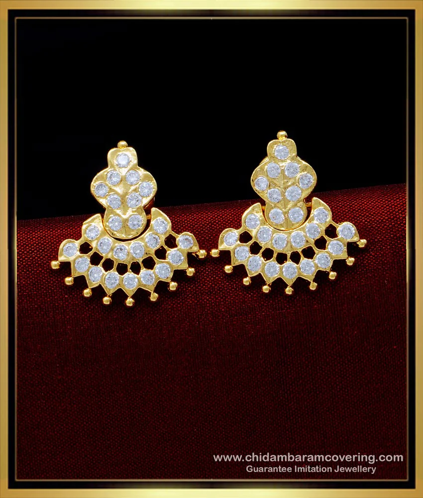 Buy Impon Jewellery White Stone Stunning Gold Stud Earrings for Women