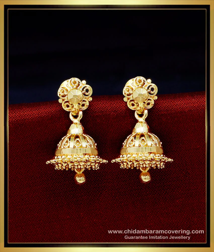 Buy Small Daily Use Gold Plated Jhumka Earrings Online