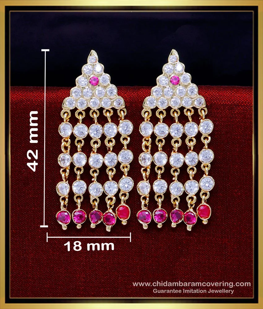 Buy Stylish Party Wear Hanging Stone Long Impon Earrings