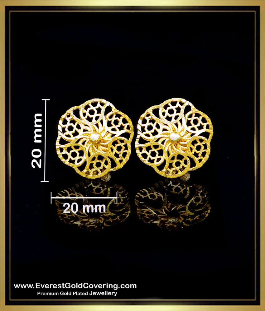 Buy Elegant 2 Gram Gold Office Wear Stud Earrings