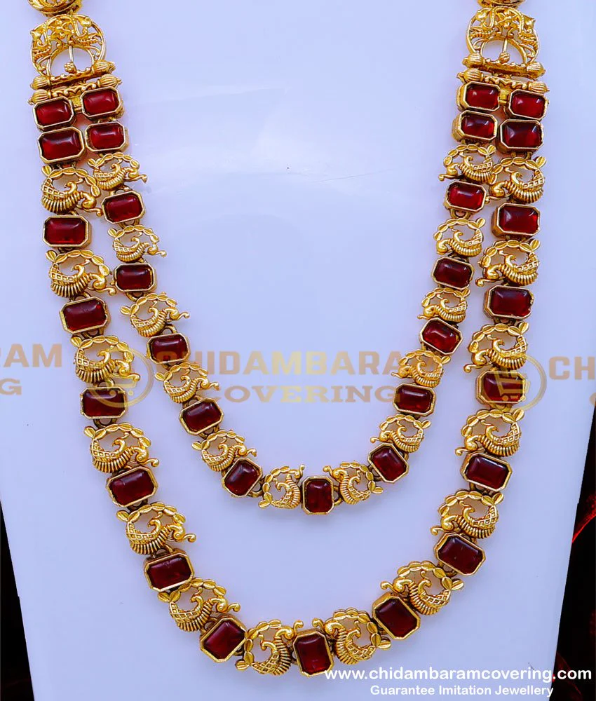 Buy Modern Peacock Design Kemp Stone Antique Jewellery Set
