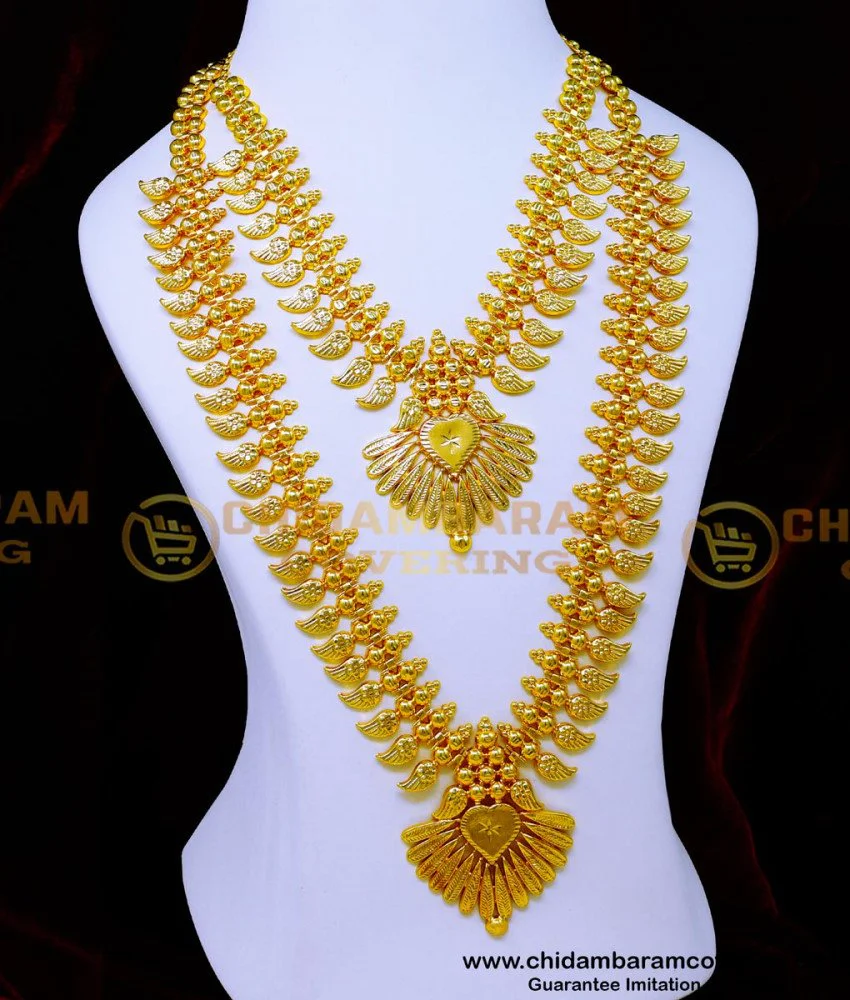 Buy Traditional Light Weight Mango Haram Kerala Jewellery Set