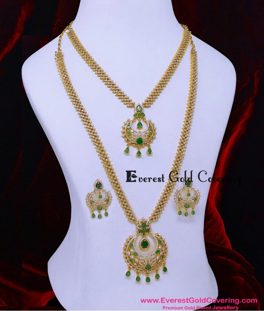 Buy Elegant Ad White Stone Haram Reception Jewellery Set