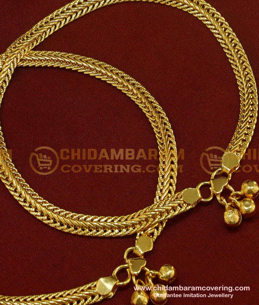 Buy One Gram Gold Plated Flexible Chain Anklet Padasaram Design Buy Online