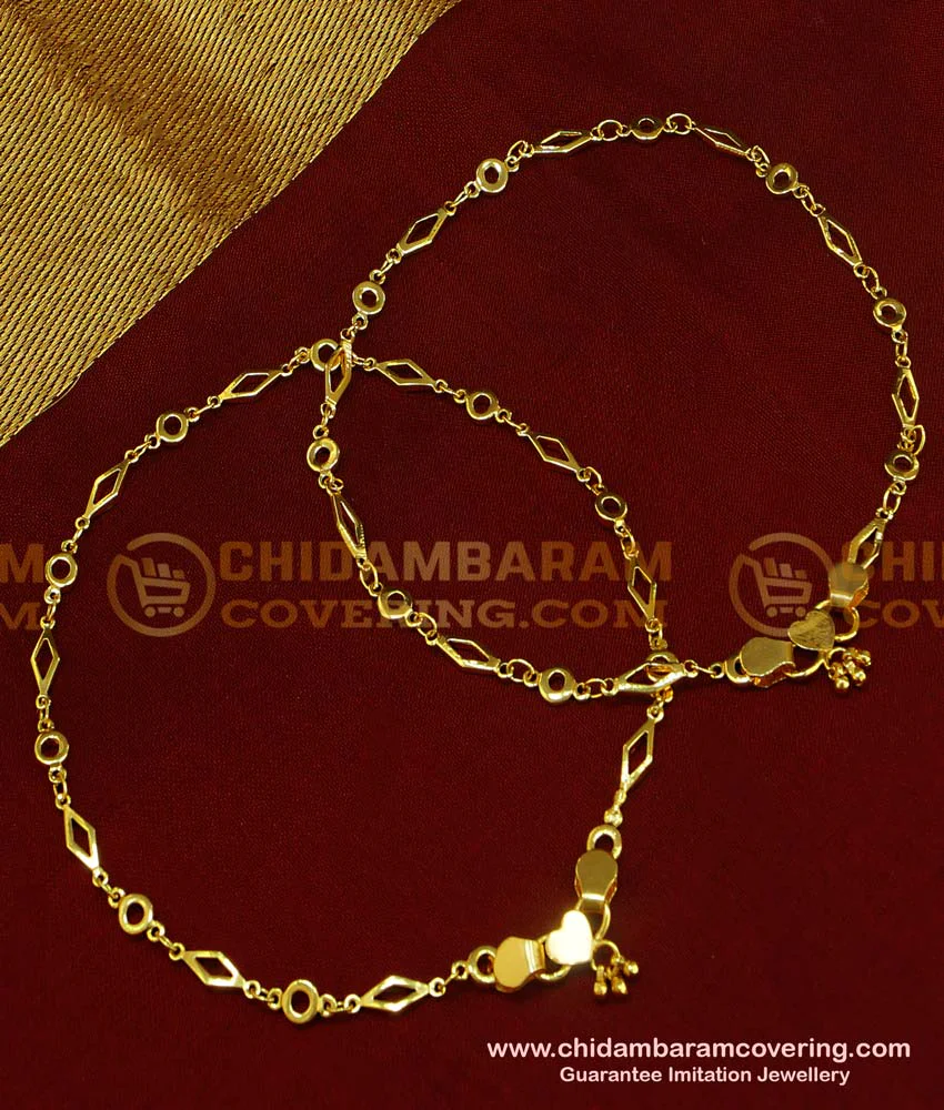 Buy Latest Flexible Thin Chain Designer Padasaram Design Anklet for Girl