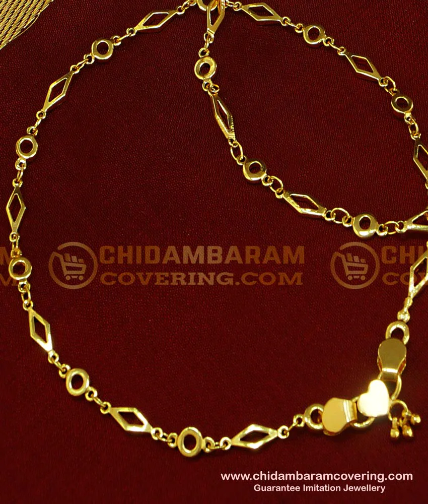 Buy Latest Flexible Thin Chain Designer Padasaram Design Anklet for Girl