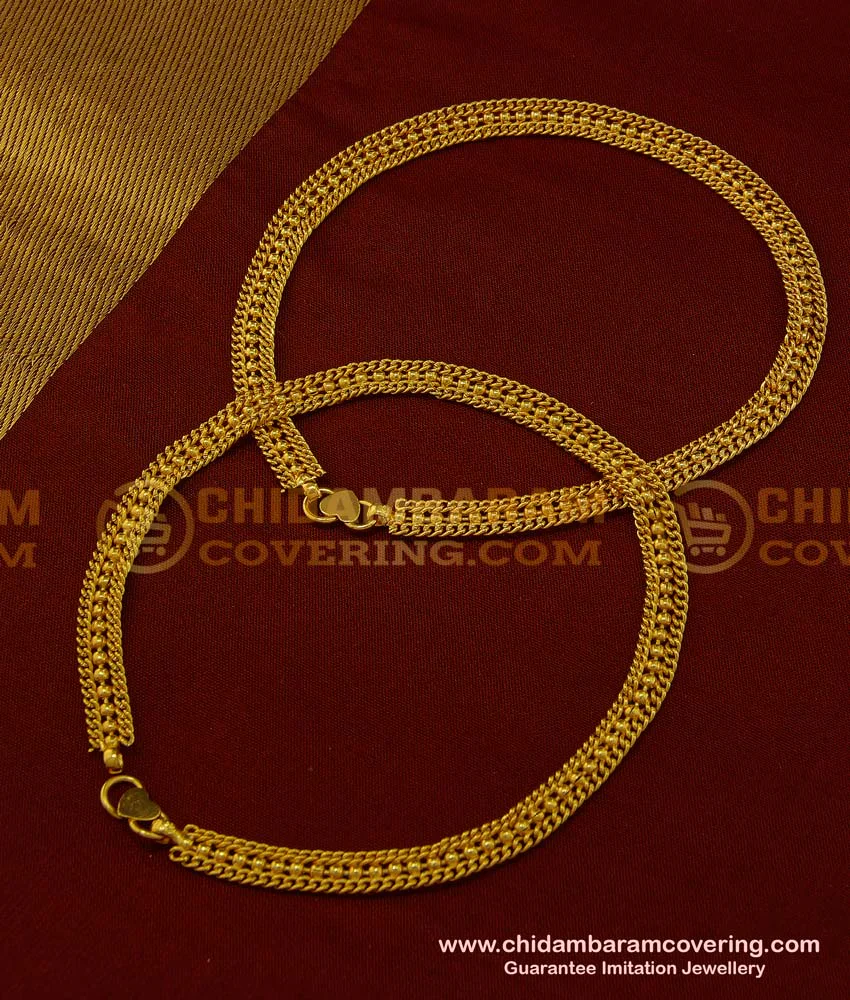 Buy Gold Plated Link Chain Kerala Design Anklet Kolusu Indian Jewellery