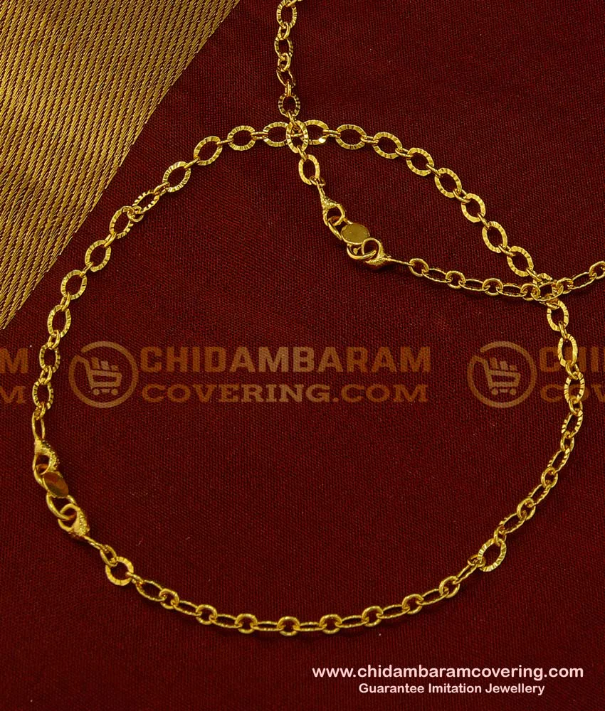 Buy Beautiful Light Weight Designer Payal Link Chain Anklet One Gram ...