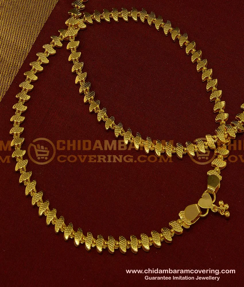Buy Anklet Design in Gold Collections Thick Designer Payal Buy Online