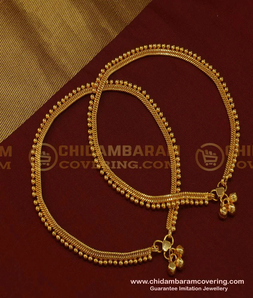 Buy One Gram Gold Plate Gold Beads Anklet Designs Padasaram for Women
