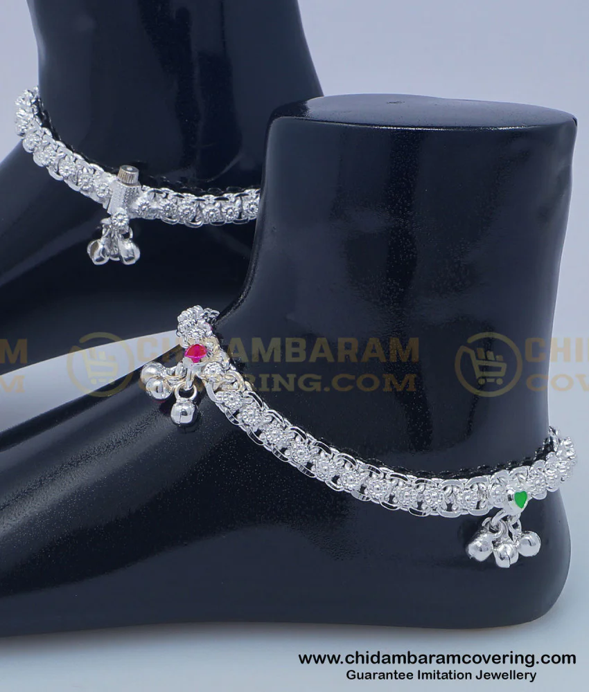 Buy South Indian Jewelry Best Quality Designer White Metal Anklet Online