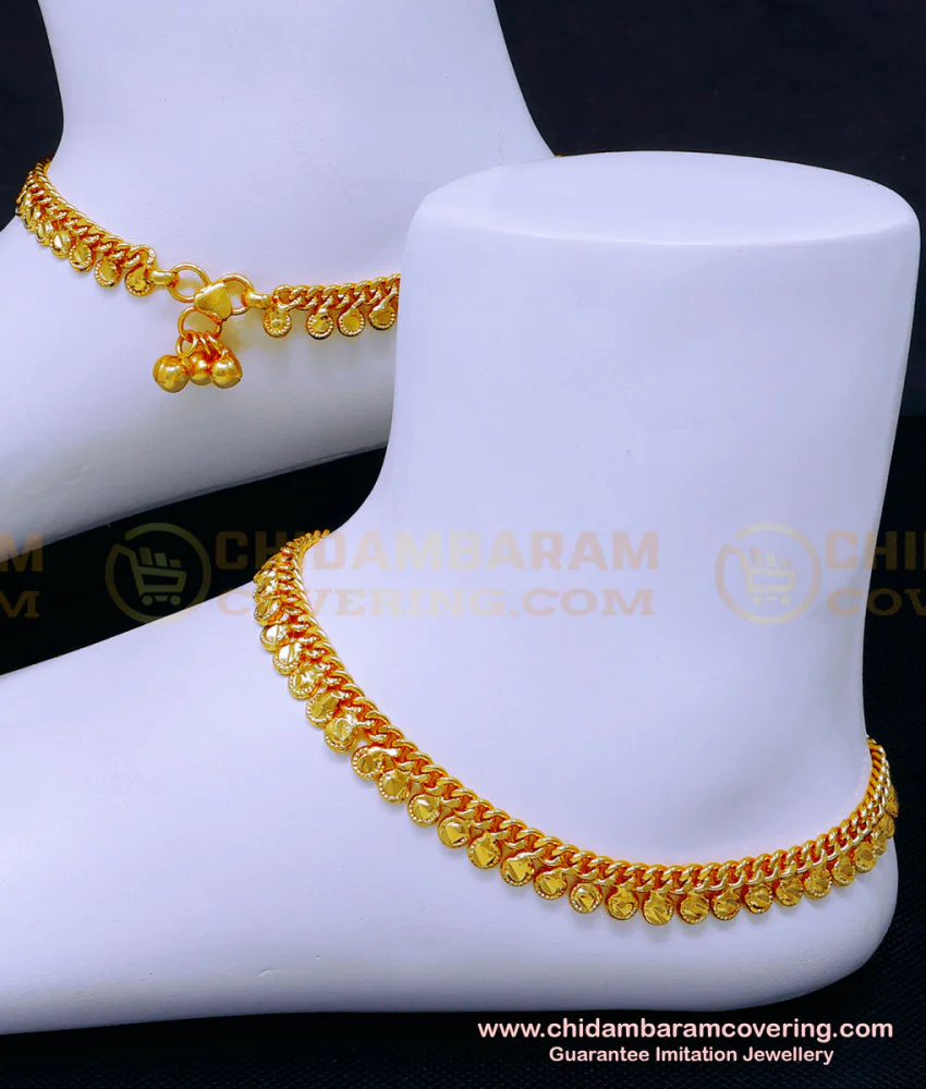 Buy Gold Kolusu Model 1 Gram Gold Anklets Designs for Women