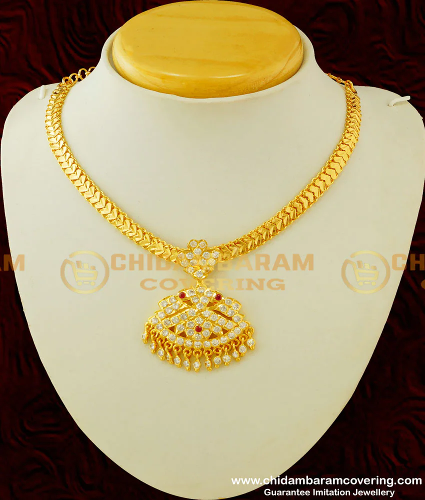 Buy Traditional Old Model Attigai One Gram Gold Plated Impon Stone ...