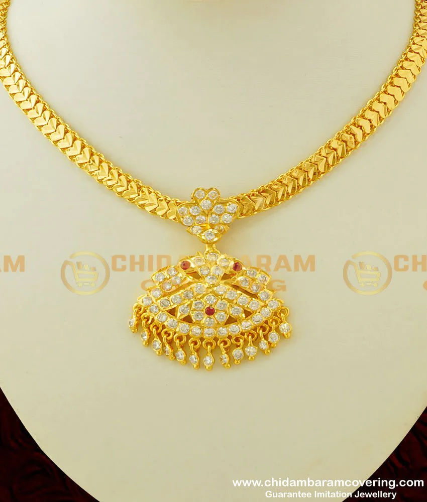 Buy Traditional Old Model Attigai One Gram Gold Plated Impon Stone ...