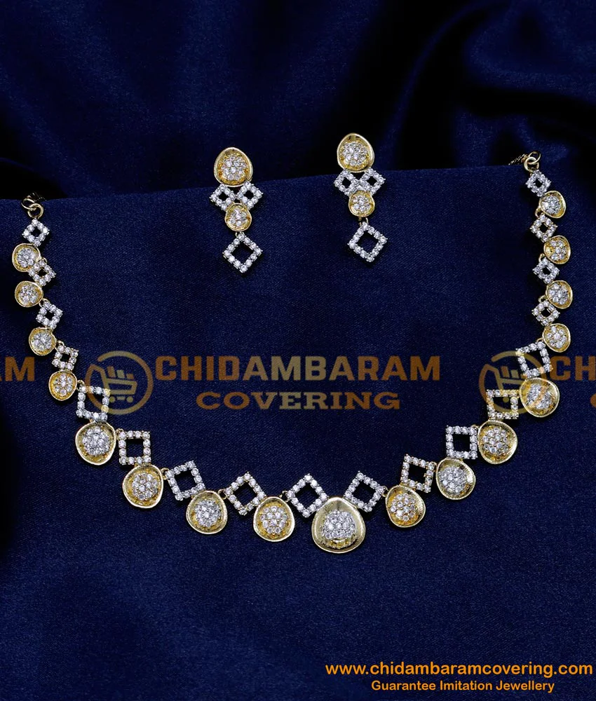 Buy Unique New Model White Stone Necklace Set for Wedding