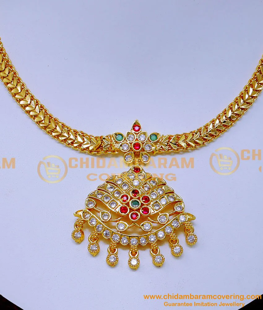 Buy Impon Jewelry Gold Attigai Necklace Designs for Women