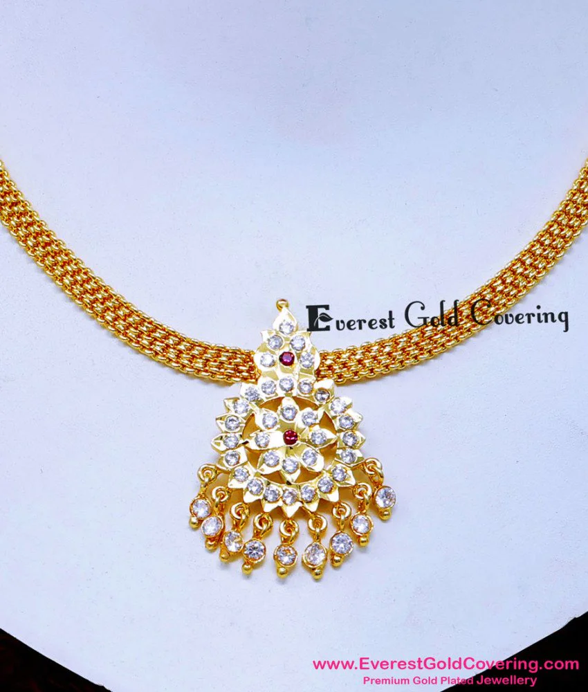 Buy Traditional Simple 24k Gold Plated Attigai Necklace