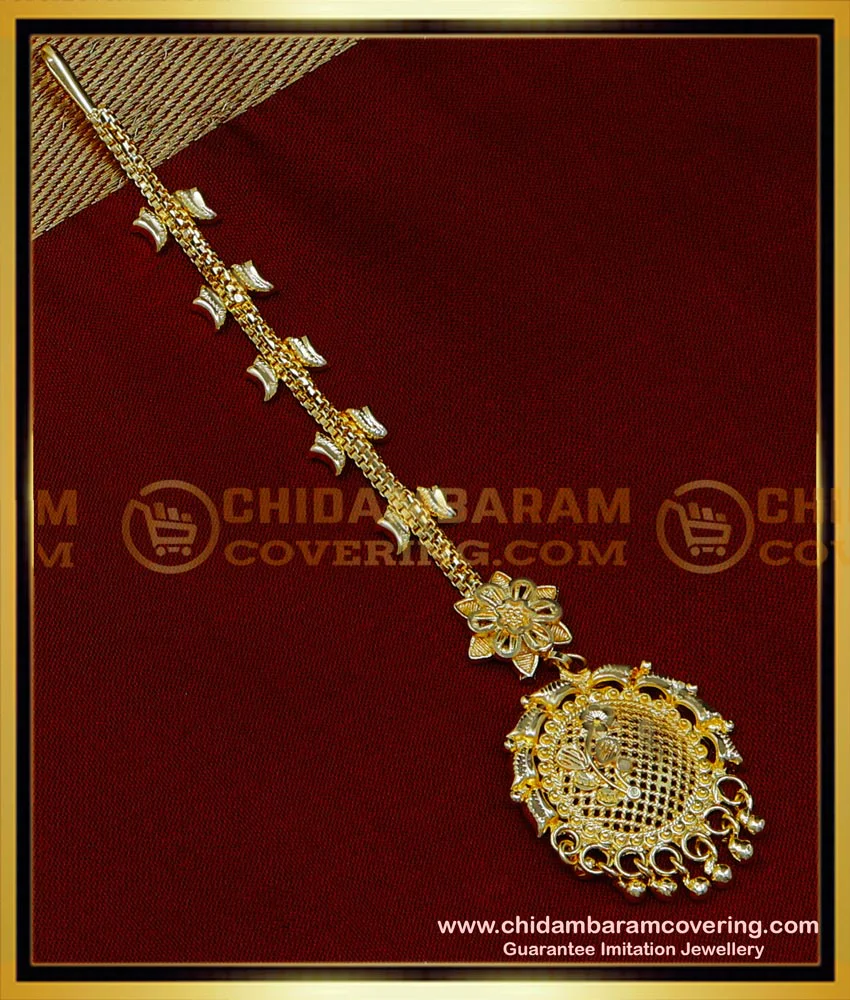 Buy Beautiful Flower Design Gold Plated Bridal Maang Tikka