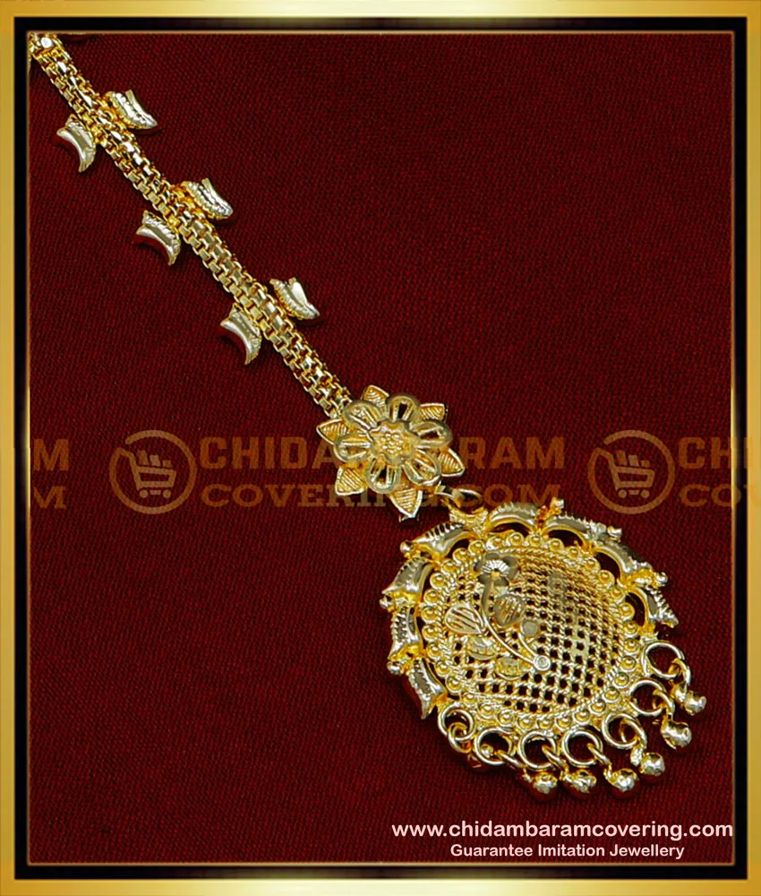 Buy Beautiful Flower Design Gold Plated Bridal Maang Tikka